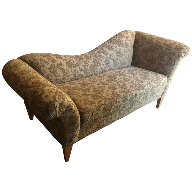 Charming Upholstered Recamier Style Sofa For Sale at 1stDibs