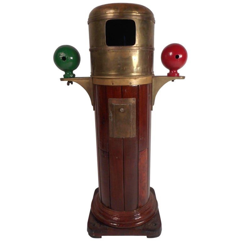 Large Authentic Brass Ship Binnacle Made in Great Britain at 1stDibs