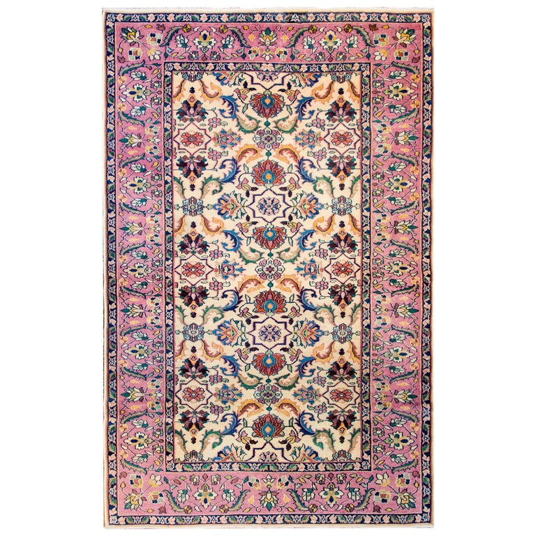 Vintage Indian Cotton Agra Rug For Sale at 1stdibs