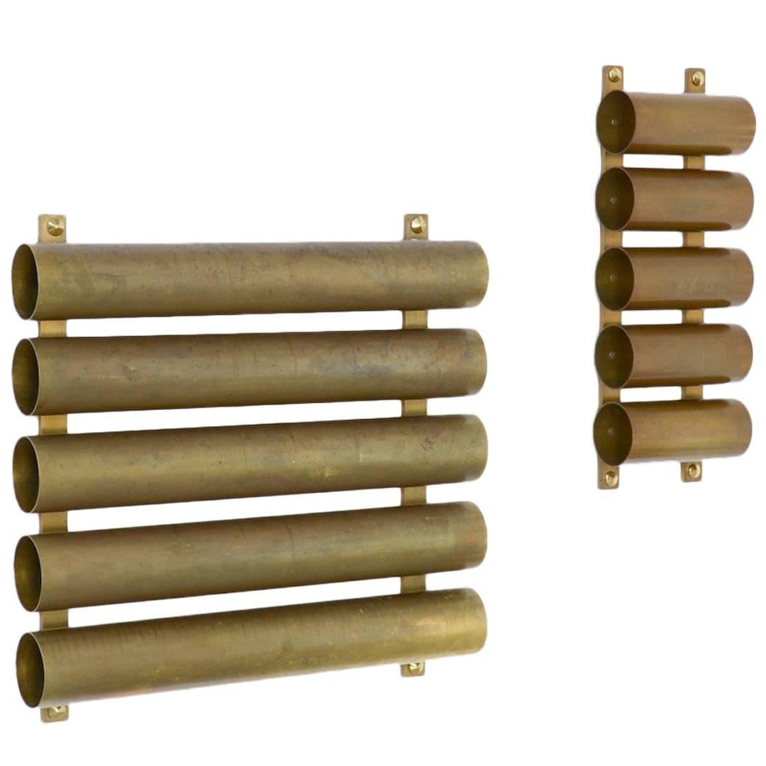 Brass Wall-Mounted Magazine Rack at 1stDibs