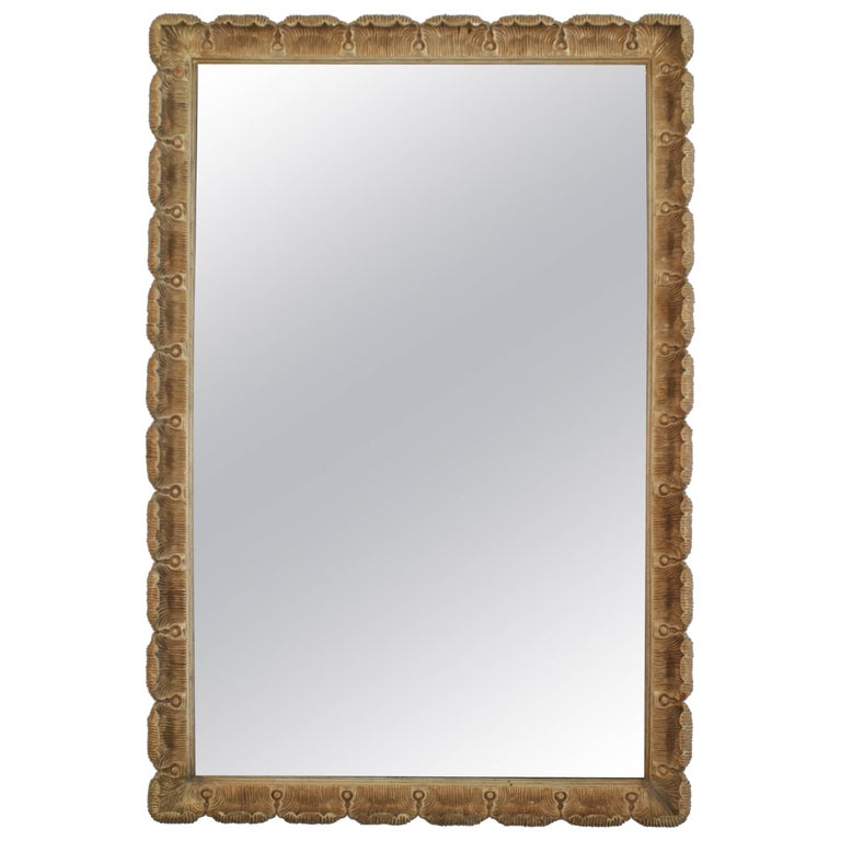 Italian Venetian Style, 1950s Gilt and Cream Frame Wall Mirror For Sale ...