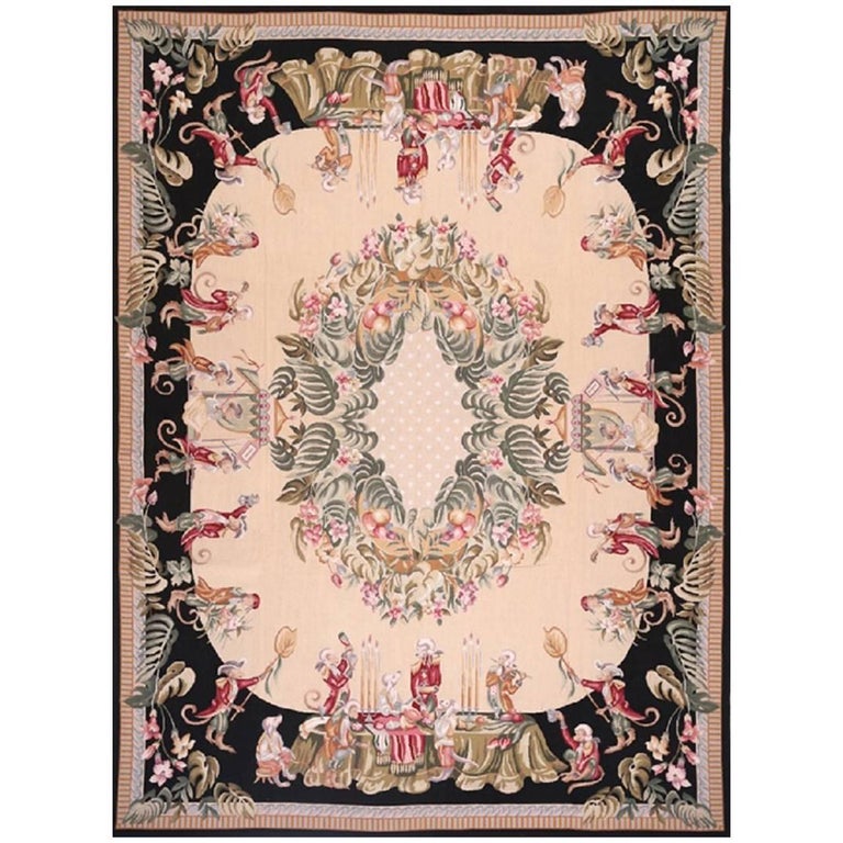 Hand Woven Needlepoint Rug with French Design - FREE SHIPPING at ...