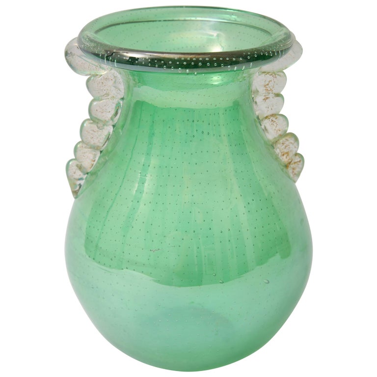 Green Murano Glass Vase At 1stdibs