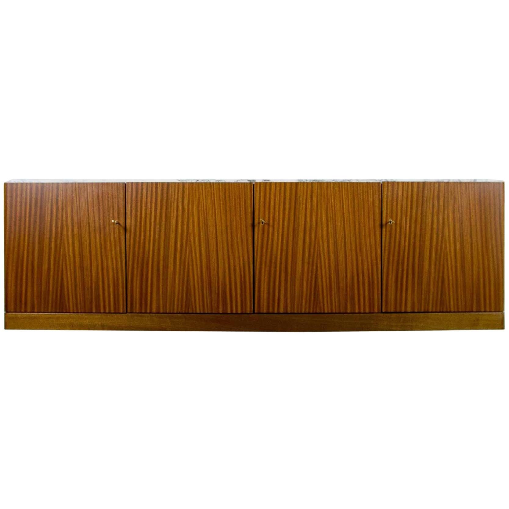 Floating Marble Walnut Credenza by Jos De Mey For Sale at 1stDibs