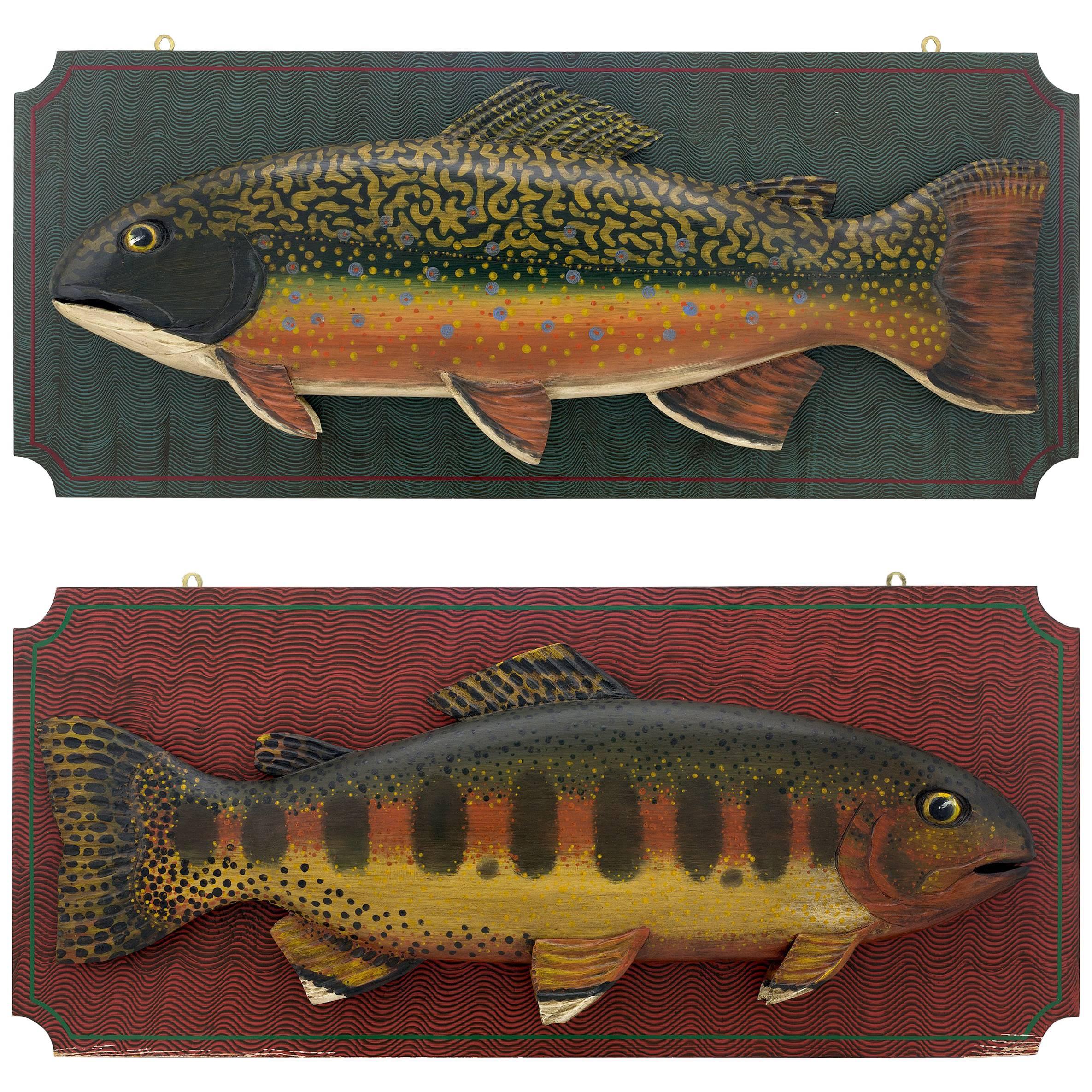 Pair of Colorful Fish Plaques at 1stDibs
