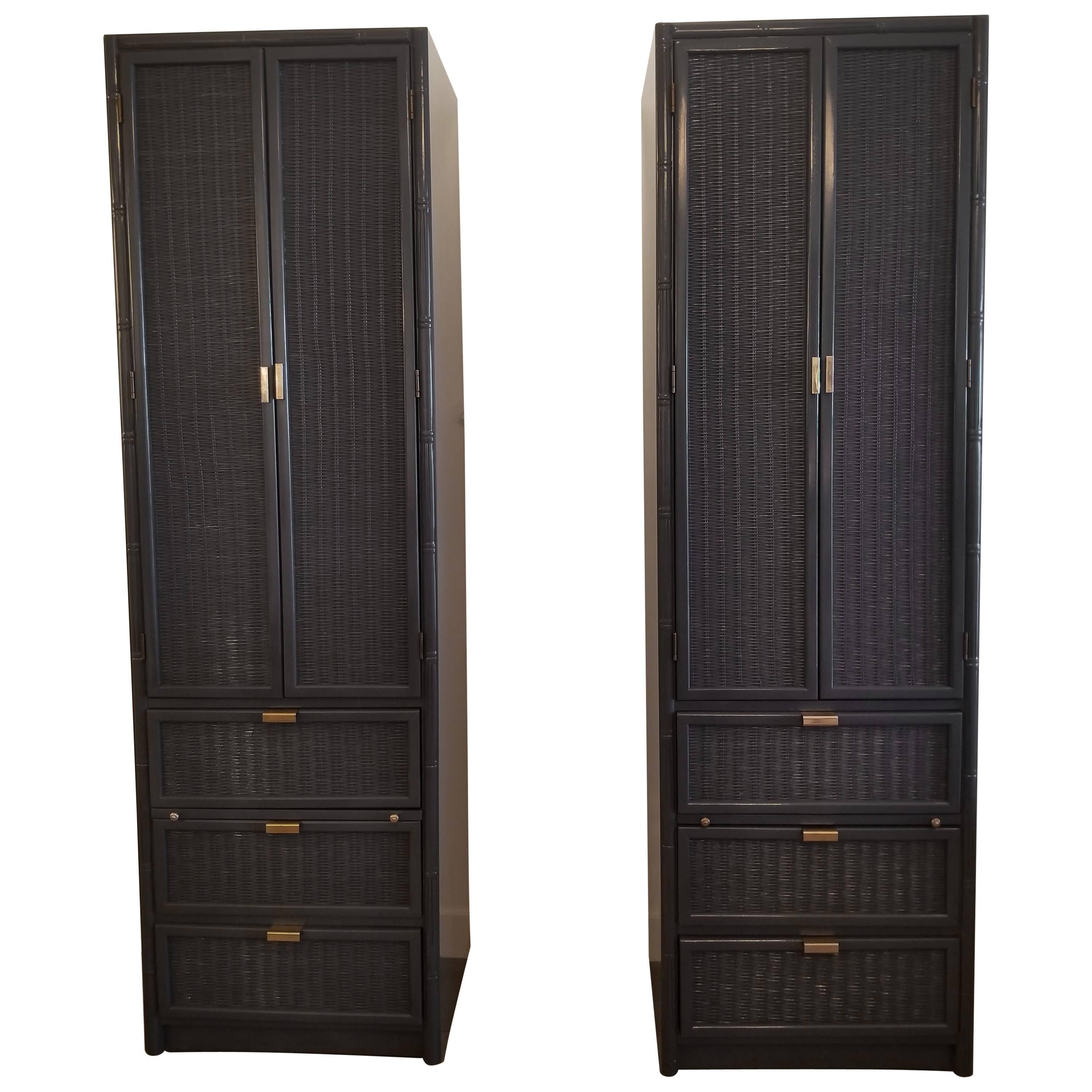 Vintage Bernhardt Bamboo Cabinets at 1stDibs