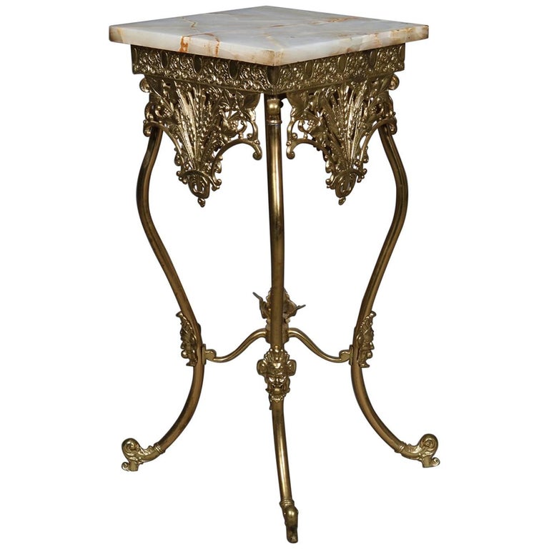 Antique French Louis XV Style Bronze and Onyx Plant Stand, circa 1890 ...