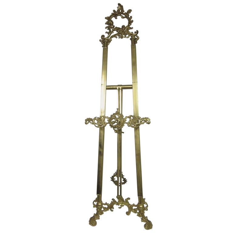 Polished Brass Floor Easel at 1stdibs