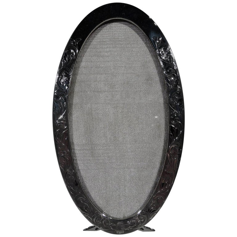 Pretty American Edwardian Sterling Silver Oval Picture Frame For Sale ...