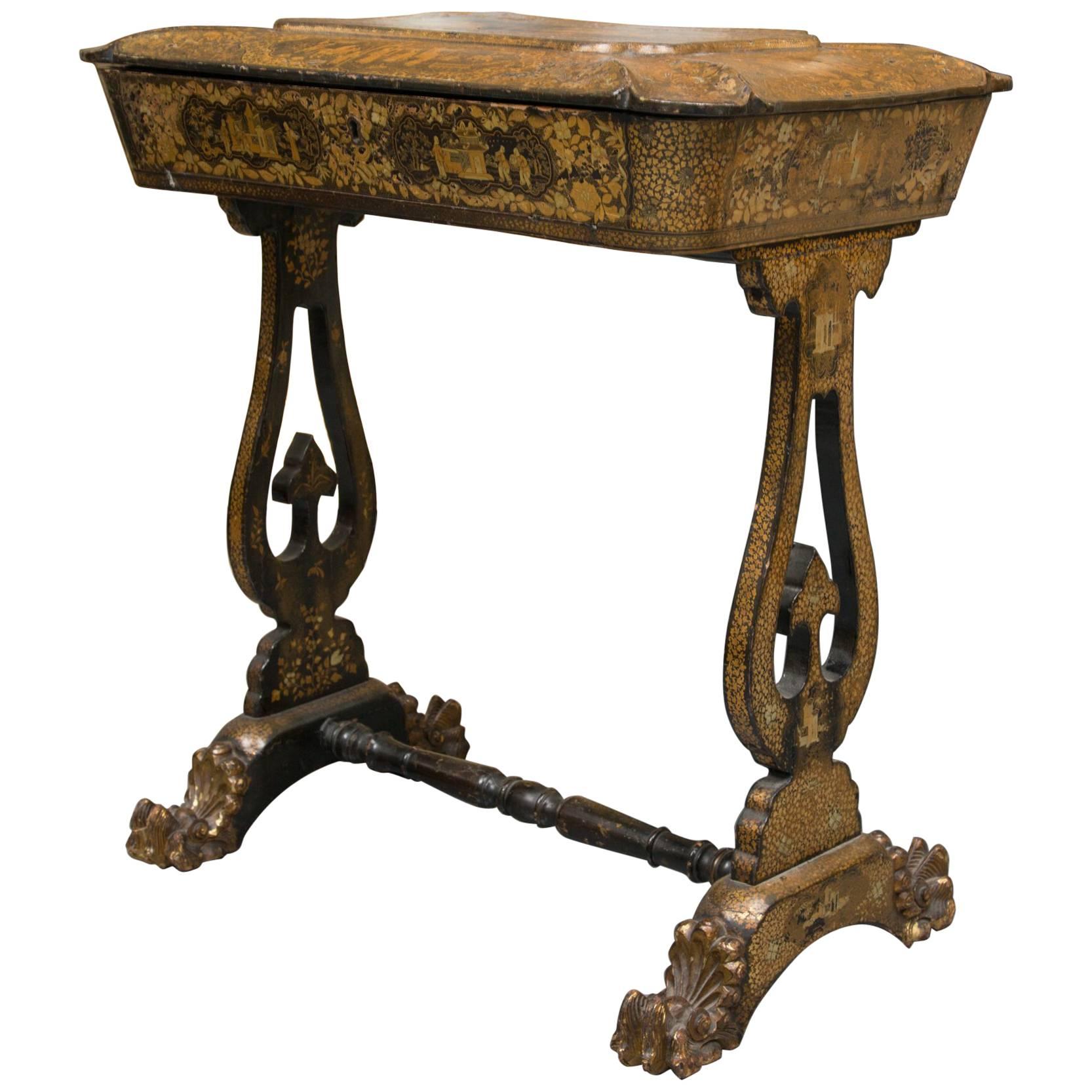 Regency Pen Work Sewing Table at 1stDibs