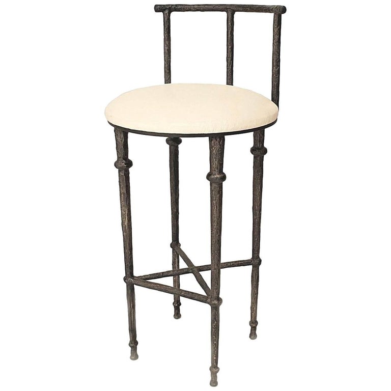 Postwar Design 'Giacometti Style' Bronze Patina Bar Stool For Sale at ...