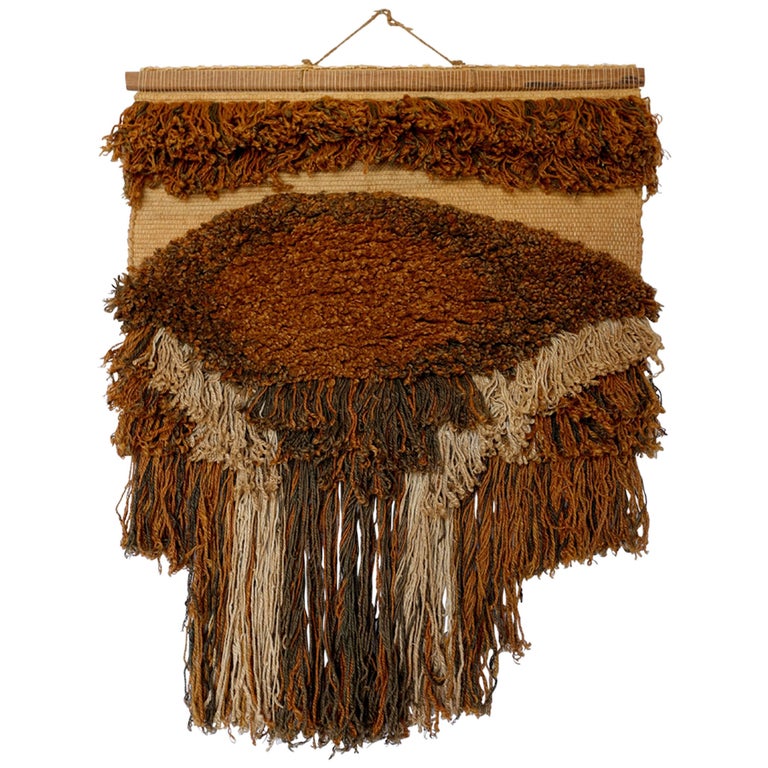 Sculptural Wall Hanging Fiber Art For Sale at 1stDibs