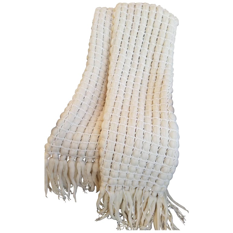 Italian Merino Wool Tassel Throw by Le Lampade For Sale at 1stDibs