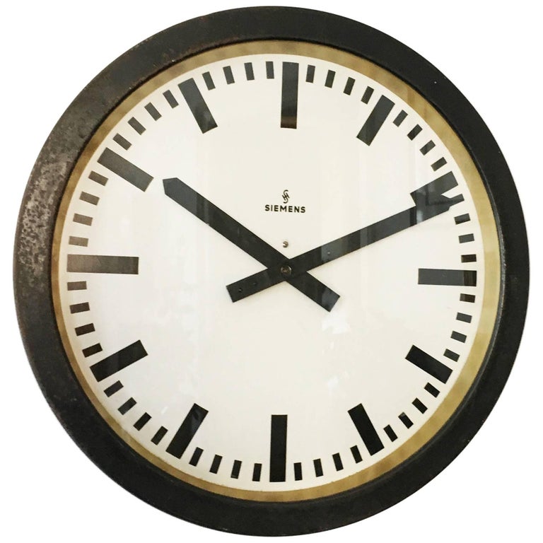 Rare AEG, Emge Industrial, Factory, Station Wall Clock by Peter Behrens ...