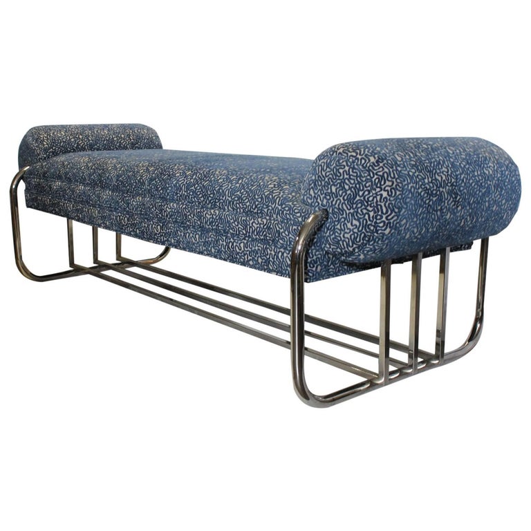 Large Midcentury Chrome Bench/Daybed For Sale at 1stDibs