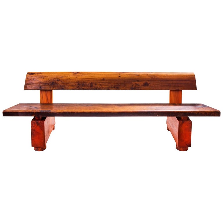 "Iabadu" Bench in Imbuia Reclaimed Wood, rustic brazilian design For ...