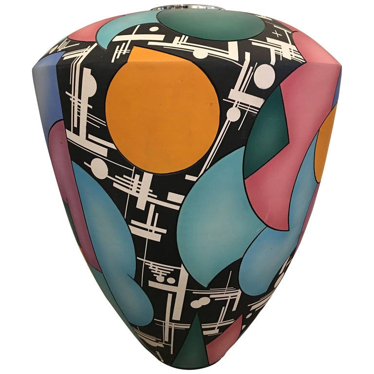 Large Memphis Style Jigsaw Floor Vases by Kevin Osborn at 1stDibs