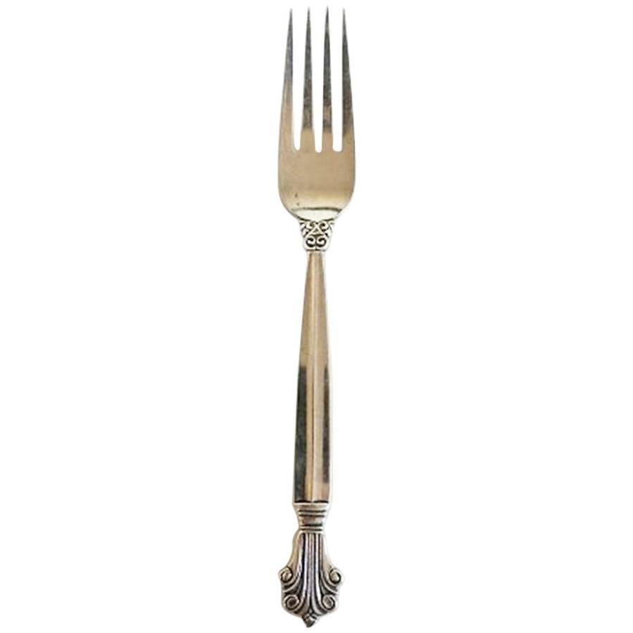 Georg Jensen Sterling Silver Mayan Dinner Fork #012 For Sale at 1stDibs