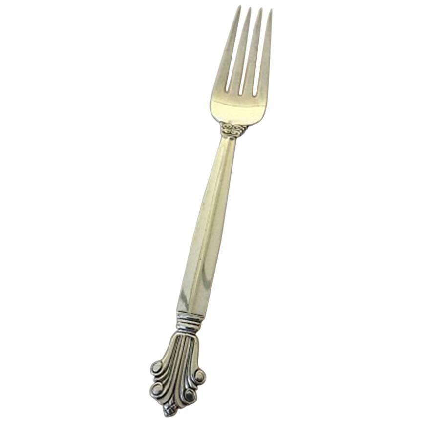 Georg Jensen Sterling Silver Beaded Luncheon Fork No 022 For Sale at ...