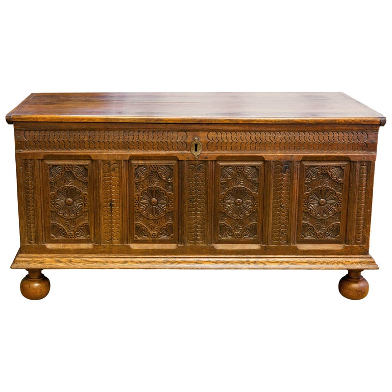 Hand-Carved Dutch Trunk, circa 1790 at 1stDibs