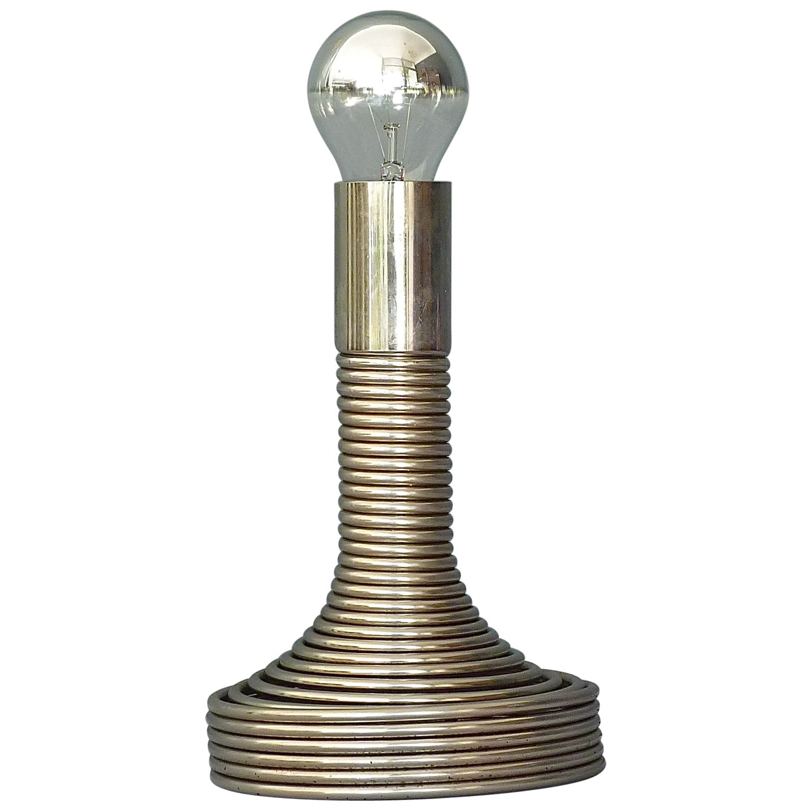Decorative Chrome Spiral Table Lamp For Sale at 1stDibs