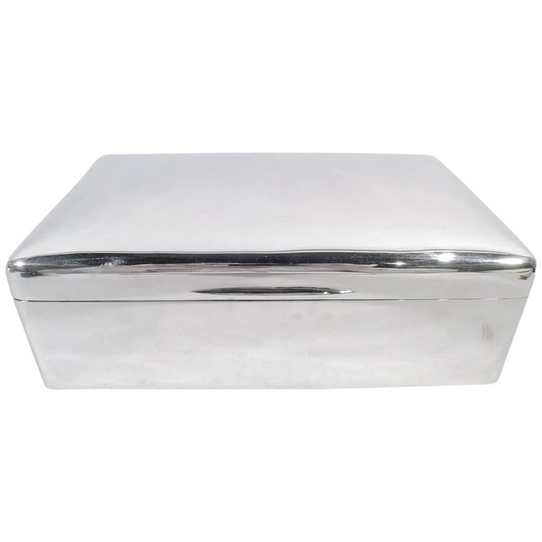 Large Antique English Sterling Silver Box For Sale at 1stDibs