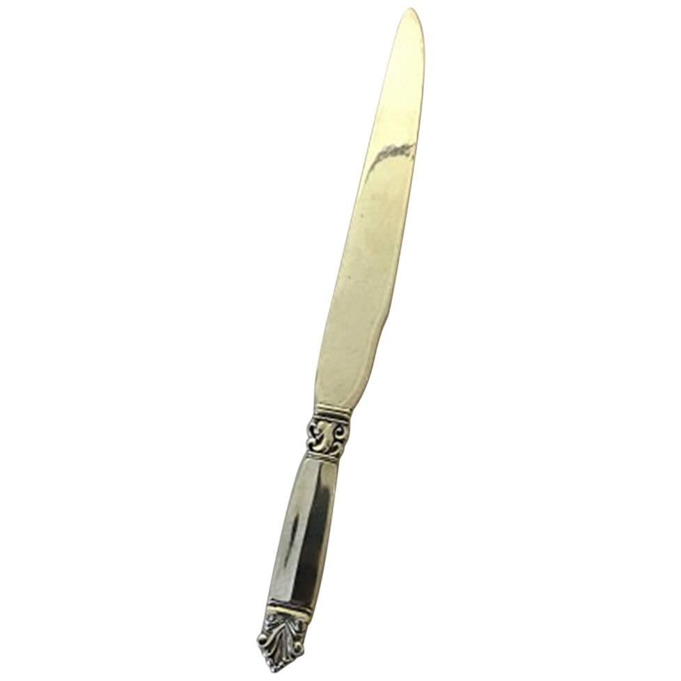 Georg Jensen Acanthus All Silver Cake Knife For Sale at 1stDibs