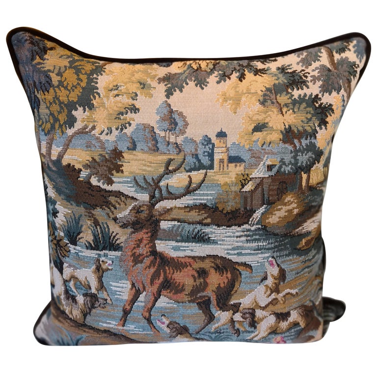 19th Century German Tapestry Fragment with Hunting Scene at 1stDibs