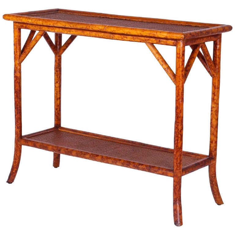 Faux Bamboo Console Table at 1stDibs