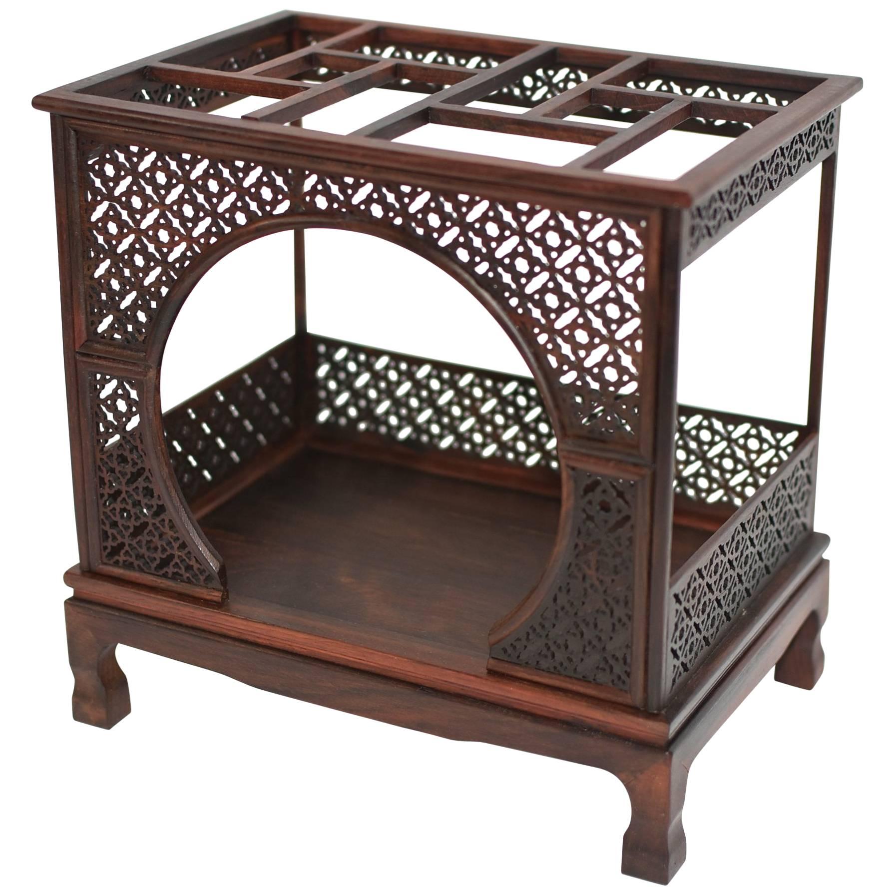 Mini Chinese Moon Bed, Rosewood Model of Bed at 1stDibs