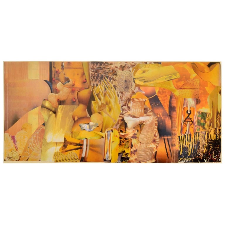 Abstract Collage Art in TYellow by Bill Allan, UK, 1993 For Sale at 1stDibs