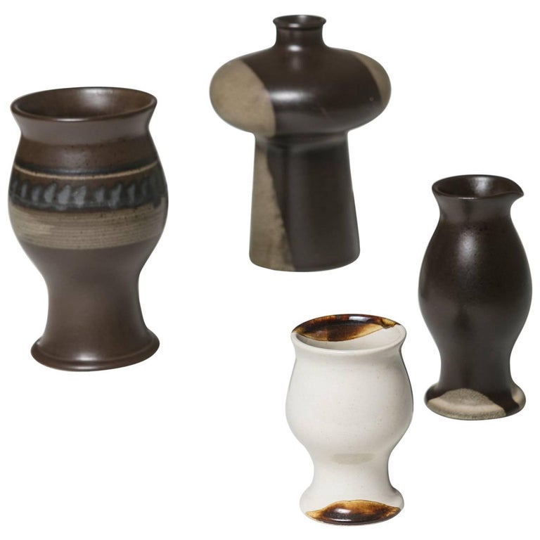Set of Four "Terra" Vases by Ambrogio Pozzi for Ceramica Franco Pozzi ...