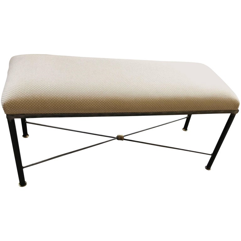 Mario Villa Iron and Brass Bench at 1stDibs | mario villa furniture