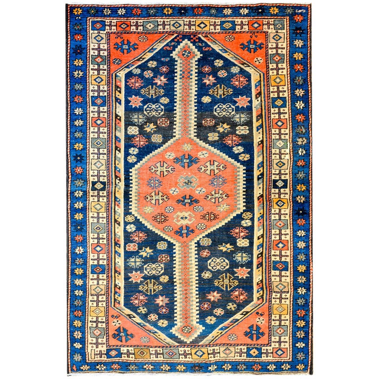 Vivid Early 20th Century Azeri Rug For Sale at 1stDibs | azeri rugs