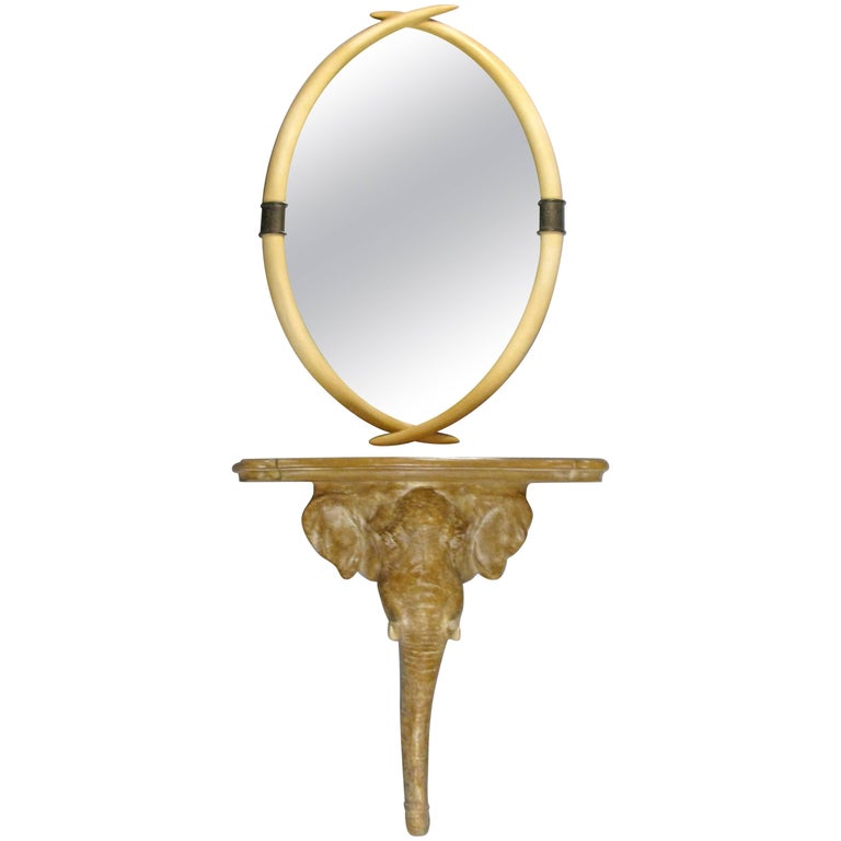 Elephant Console Table and Tusk Mirror by Chapman at 1stDibs