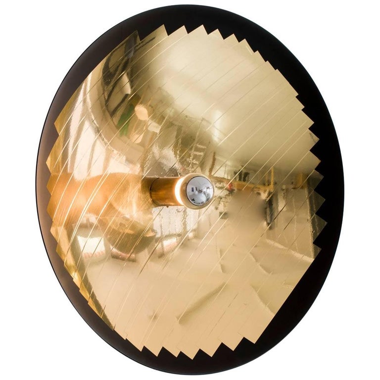 Mini Hatchlight Reflective Wall Light in Black and Gold For Sale at 1stDibs