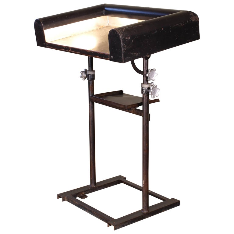 Industrial Metal Mobile Podium or Hostess Stand at 1stdibs