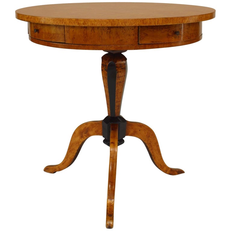 Swedish Biedermeier Karelian Birch End Table For Sale at 1stDibs