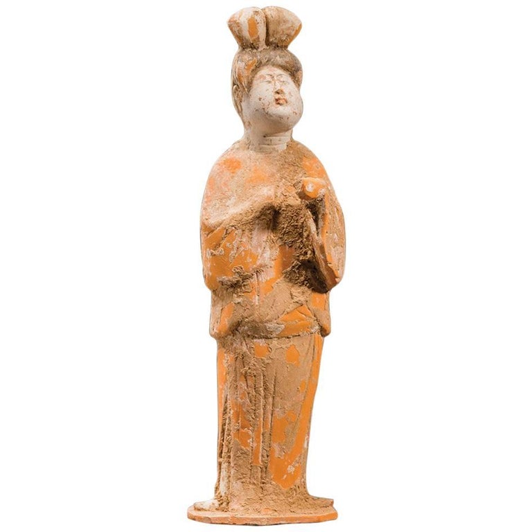 Large Painted Pottery Fat Lady For Sale at 1stDibs