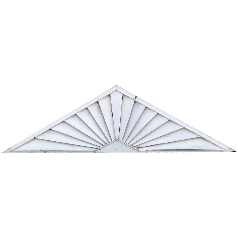 Painted Wooden Louvered Triangle Architectural Transom or Door Fan For ...