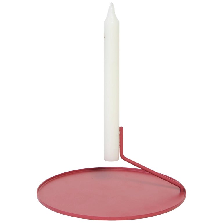 Buka Candlestick with Five Candles from Souda, Red, in Stock at 1stDibs
