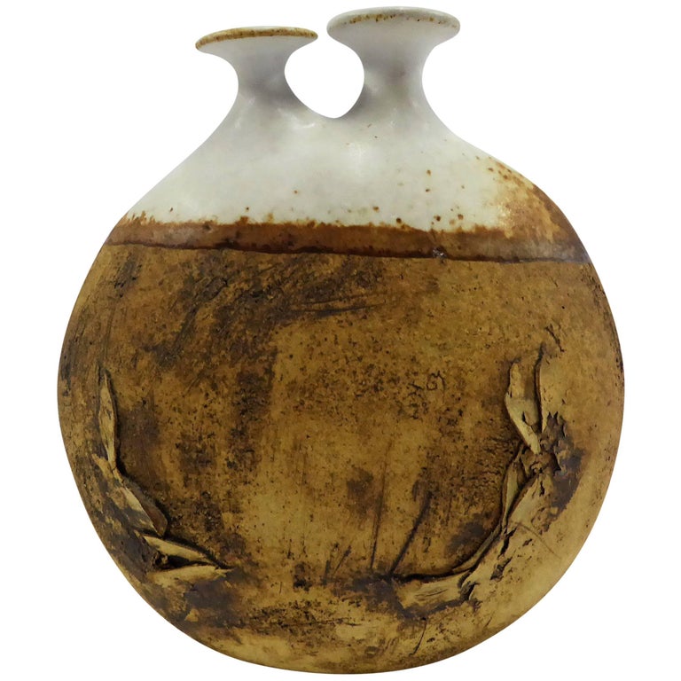 1960s Warren Hullow Art Pottery Vase Stoneware Weed Pot Twig Vase at ...