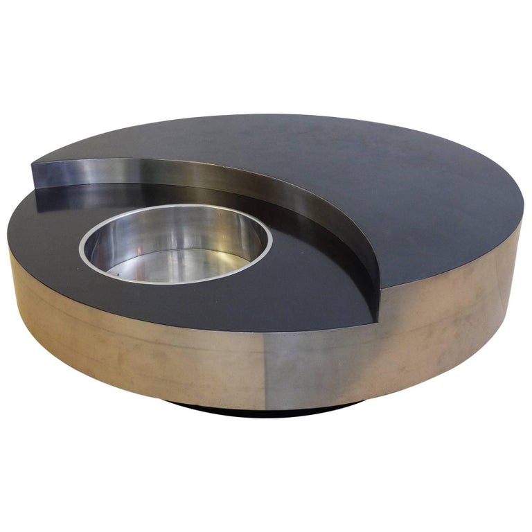 Willy Rizzo TRG Revolving Coffee Table, Italy, 1970 at 1stDibs