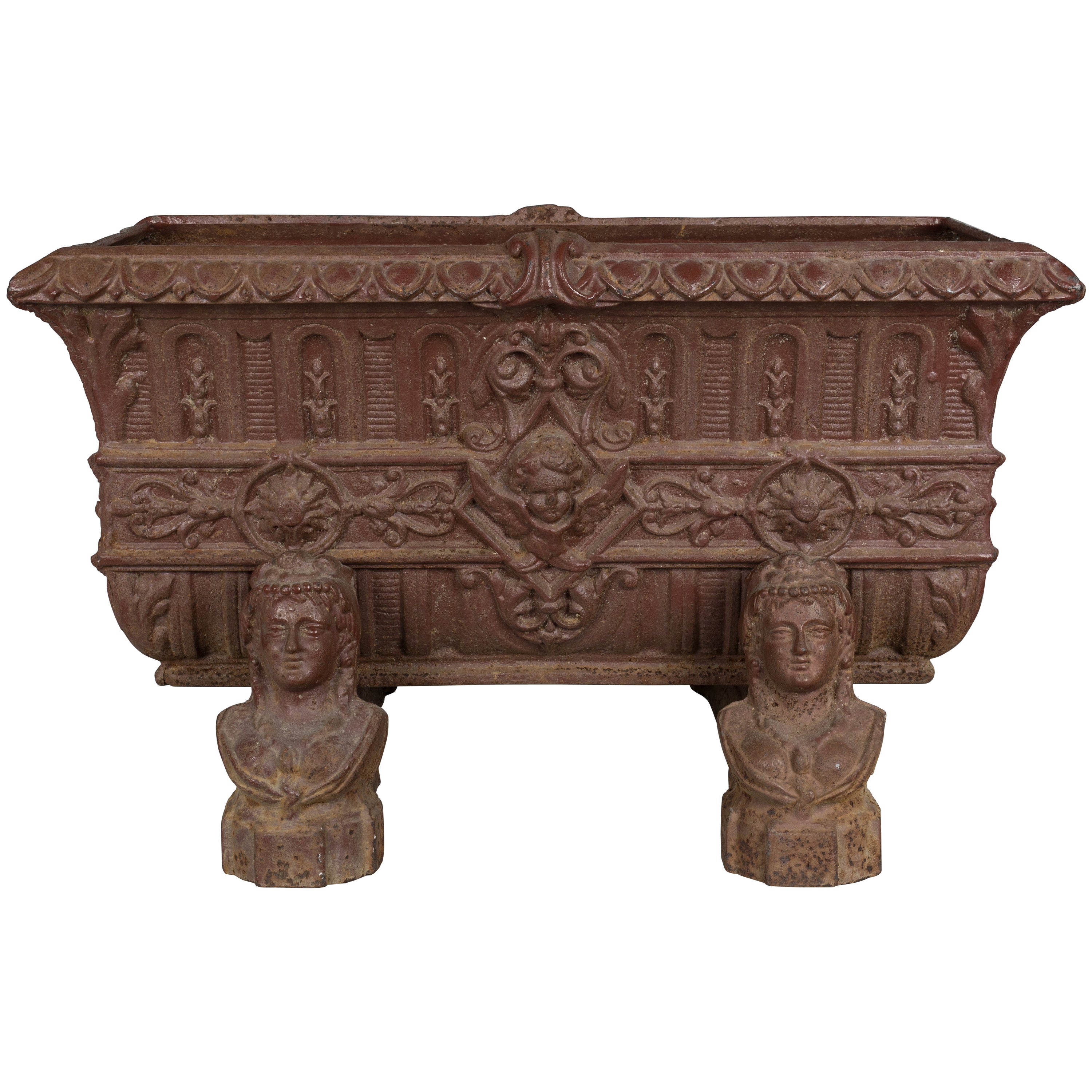 Vintage Cast Iron Wall Fountain / Planter Jardinière at 1stDibs