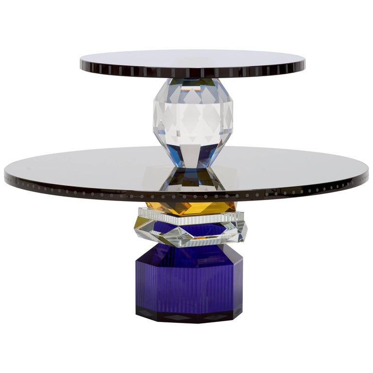 Dallas Crystal Tray Hand Sculpted Contemporary Crystal For Sale at 1stDibs