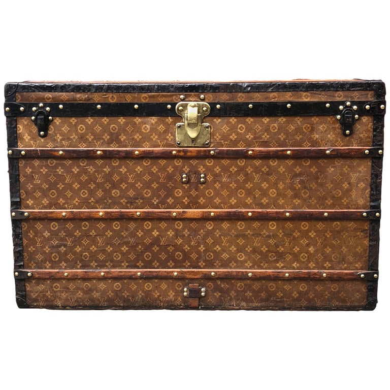 Antique Vintage Louis Vuitton Woven Monogram Steamer Trunk, circa 1901 ...