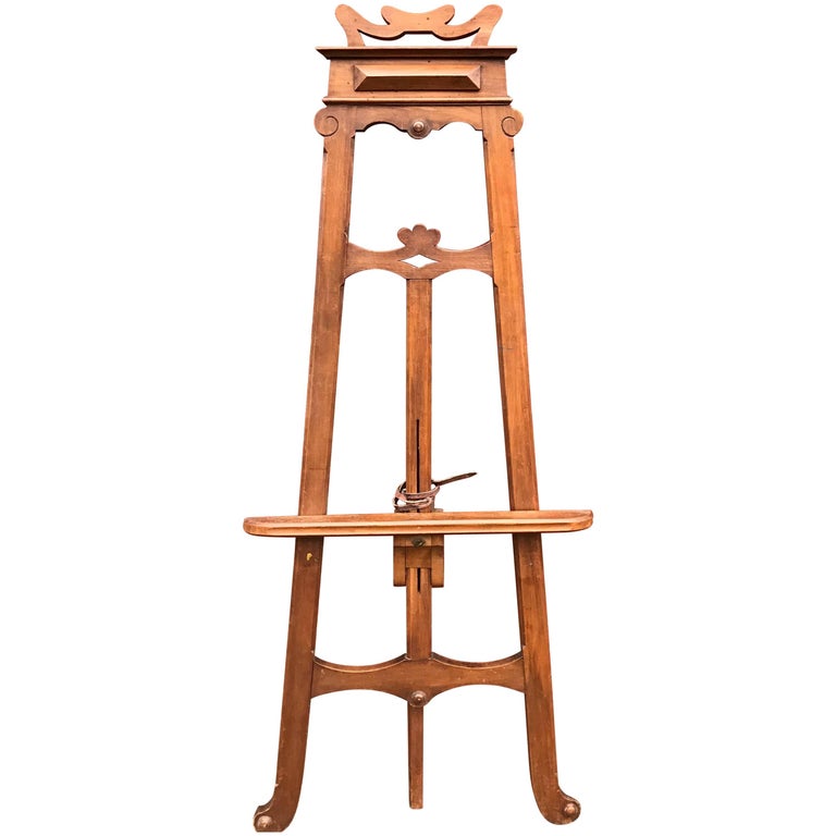 Hand-Crafted Wooden Arts and Crafts Period Floor Easel or Artist ...