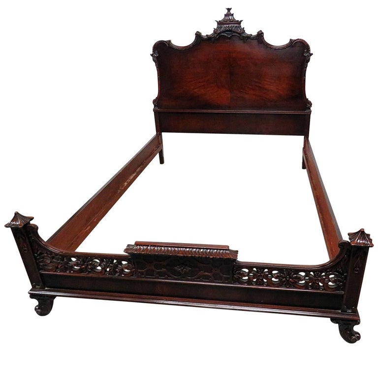 Chinese Chippendale Style Bed For Sale at 1stDibs
