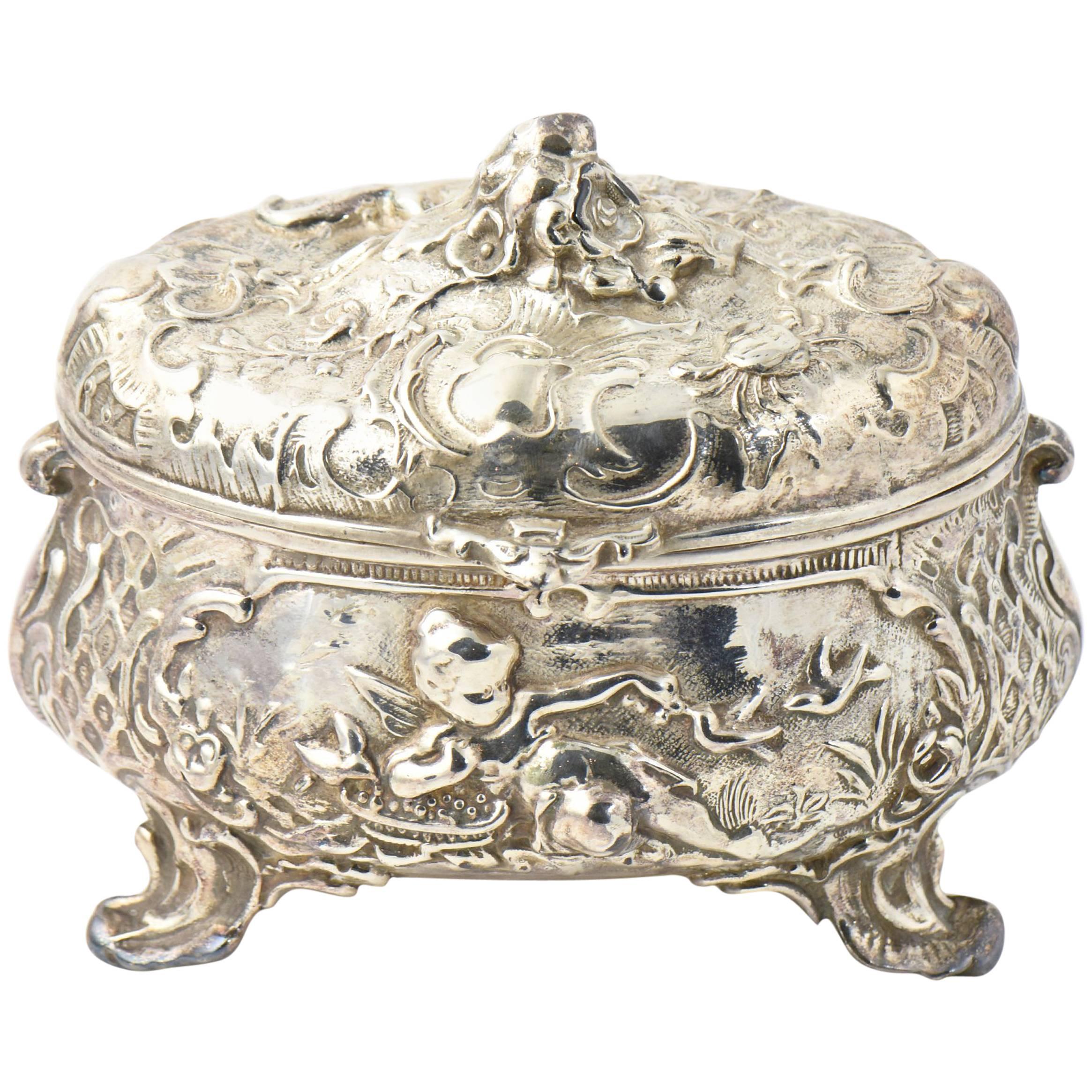 Antique Silver Plate Cherub Angel Floral Box at 1stDibs | angel flowers ...