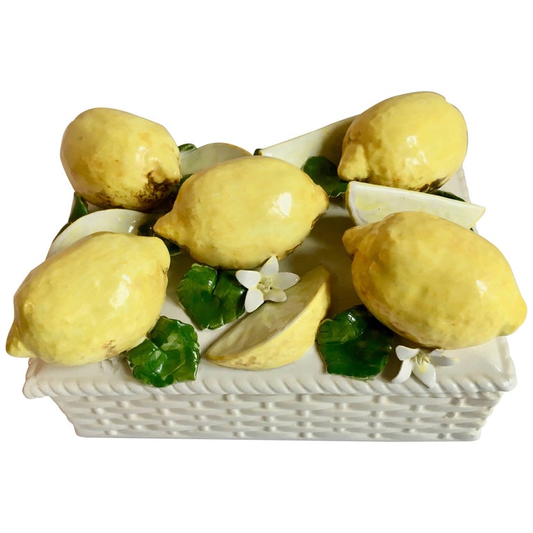 Italian Ceramic Lemon Garniture Box at 1stDibs